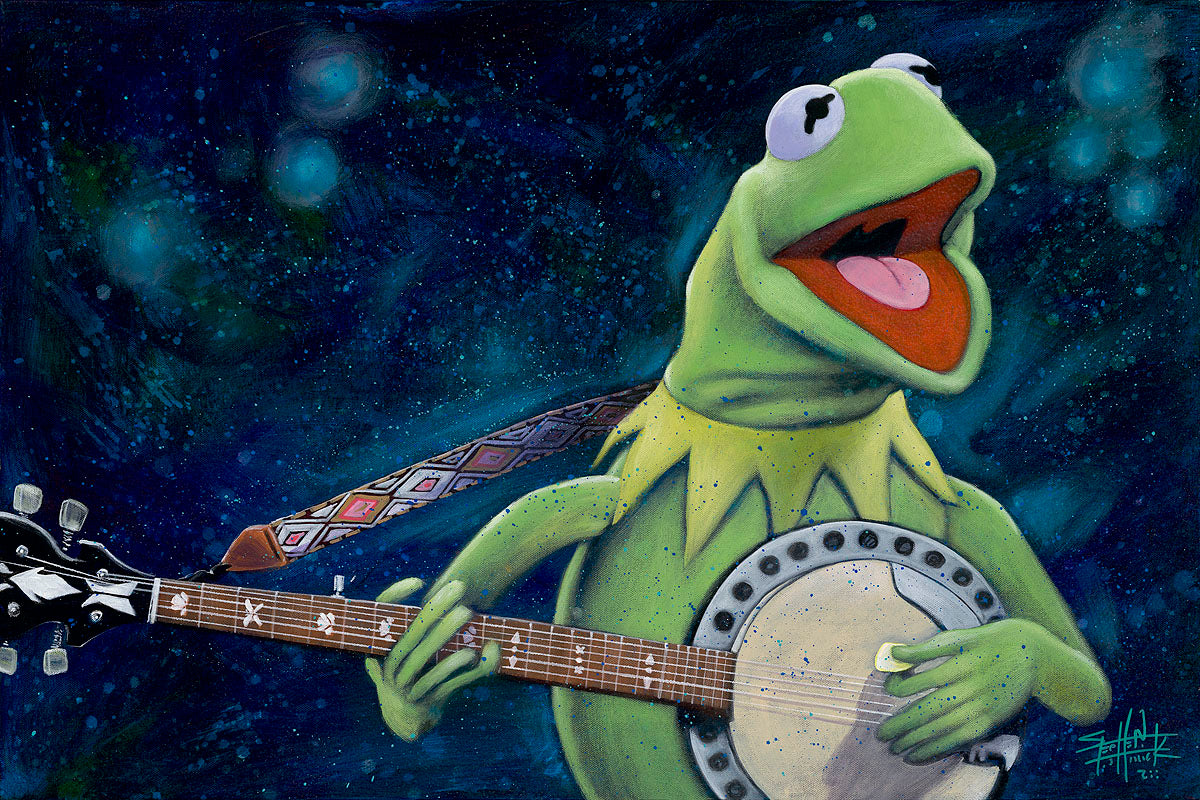 "Kermit and His Banjo" by Stephen Fishwick|Disney Artwork|Treasures on ...