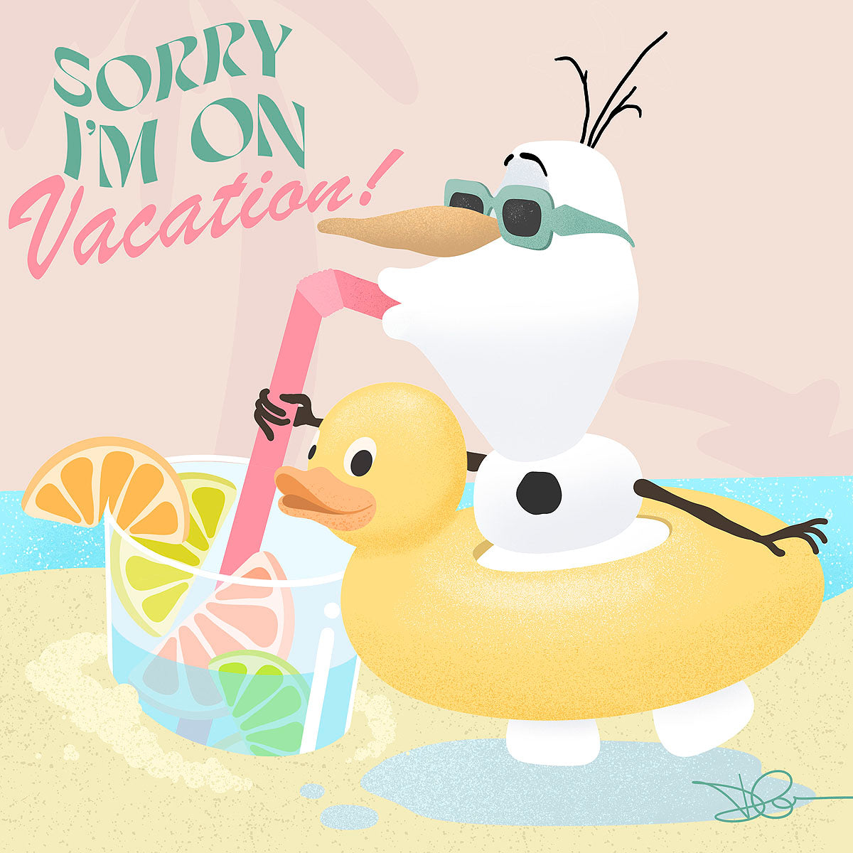 "Sorry, I'm On Vacation" by Dom Corona|Disney Artwork|Treasures on ...