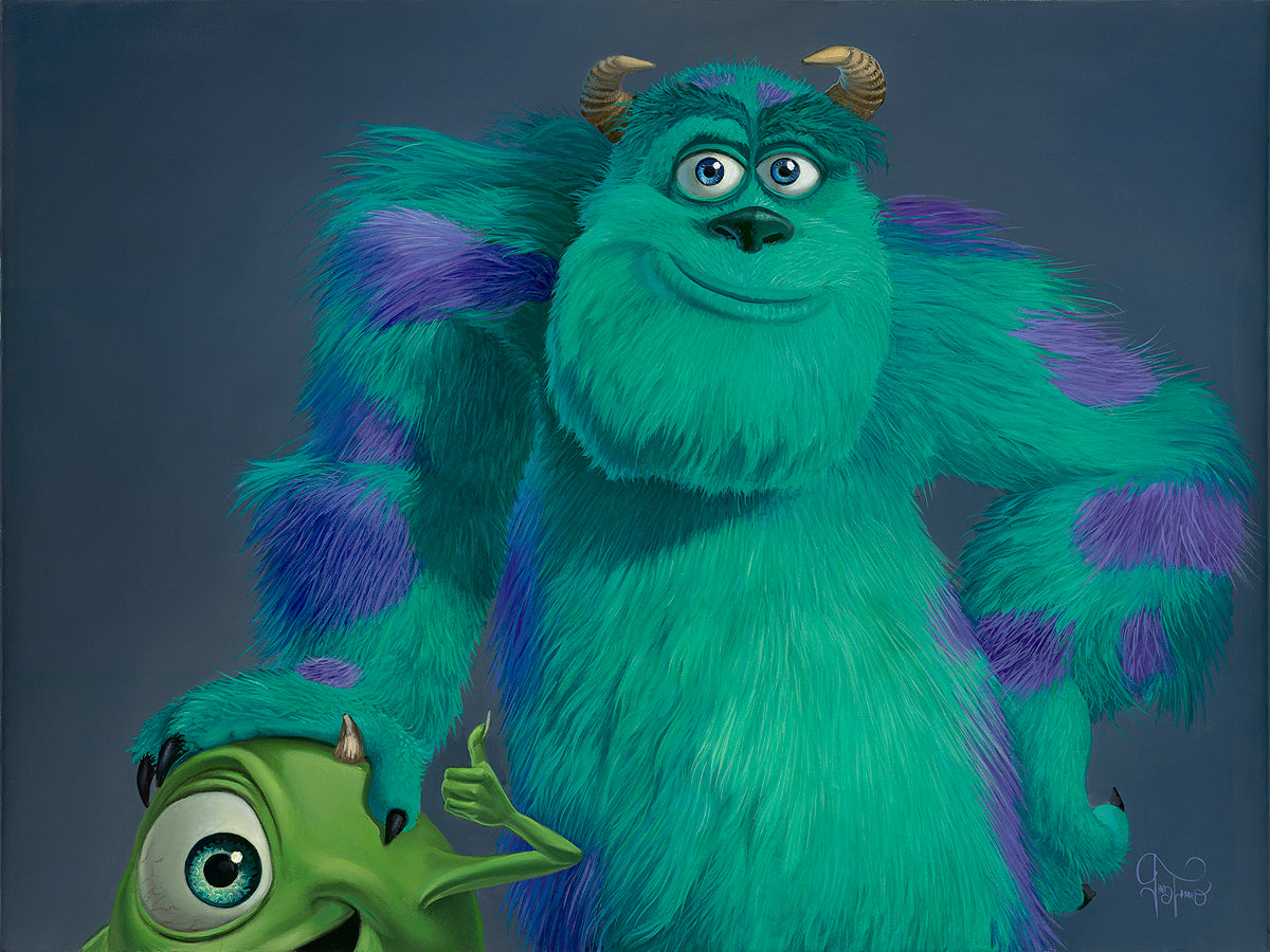 "Mike and Sully" by Jared Franco|Disney Artwork|Treasures on Canvas ...