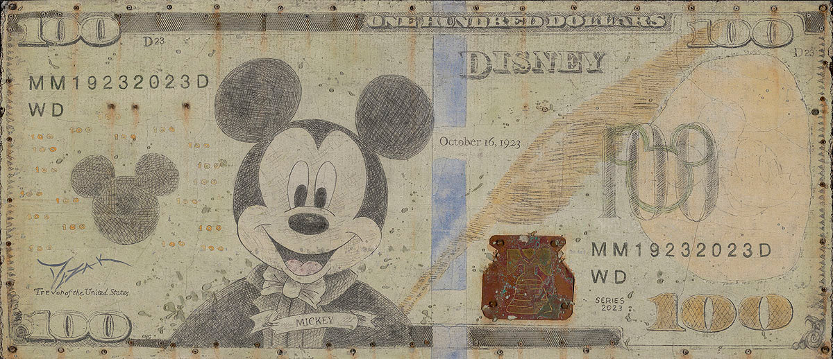 "Mickey "100 Hundred Dollar Bill"" by Trevor Mezak|Disney Artwork ...