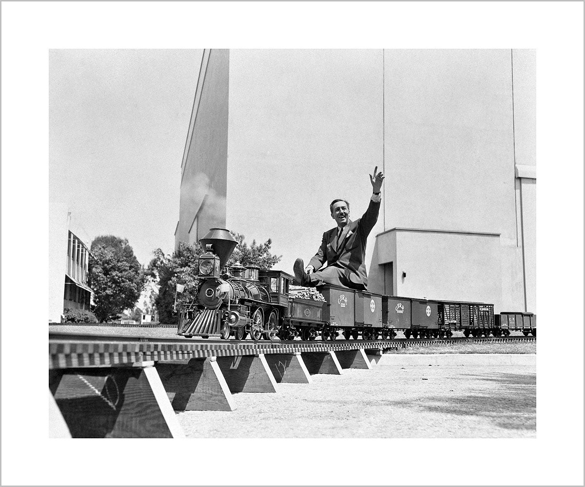 "Walt on Miniature Train" from Disney Photo Archives – Disney Fine Art