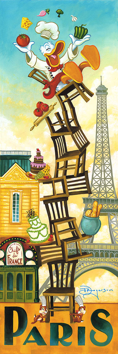 "Donald’s Paris" by Tim Rogerson - Disney Artwork - Treasures on Canvas ...
