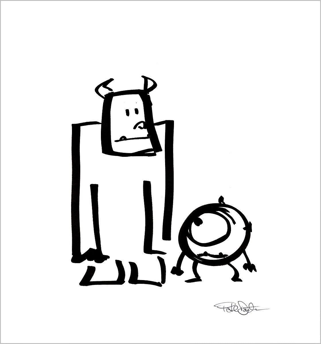 "Sullivan and Mike" by Pete Docter - Concept Art - Pixar Art Collection ...